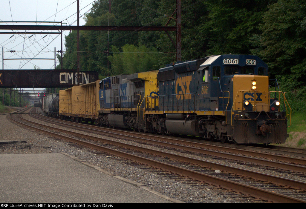 CSX SD40-2 8061 leads Q301-18